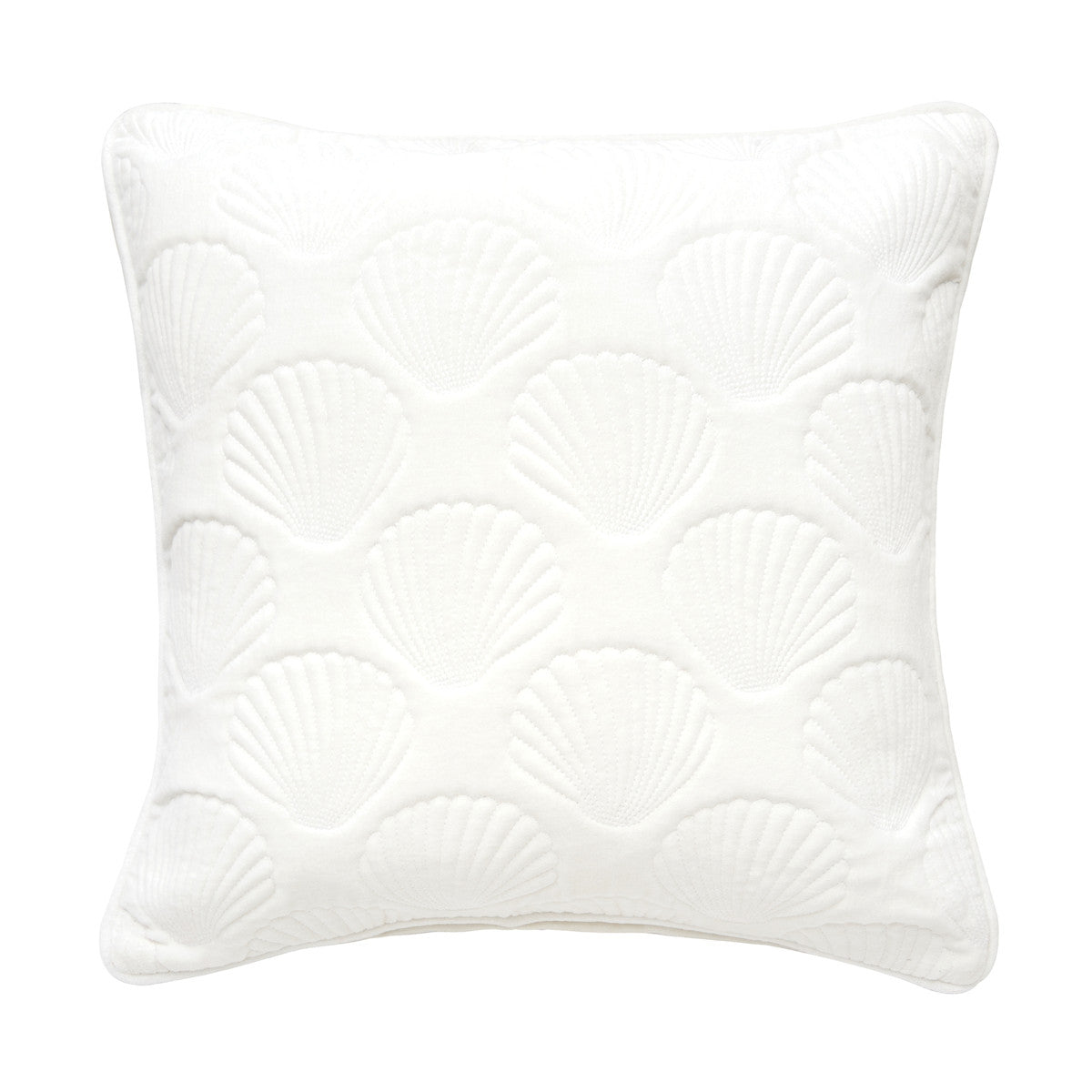 C & F Home Shells White Velvet Pillow