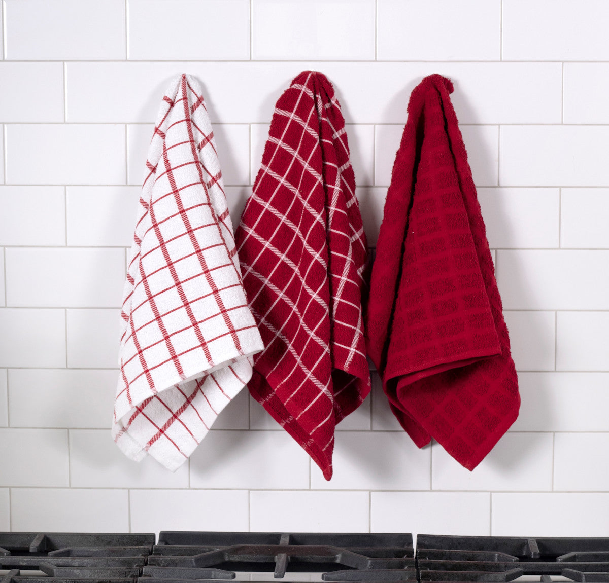 3 Pack Terry Looped Cotton Kitchen Towels