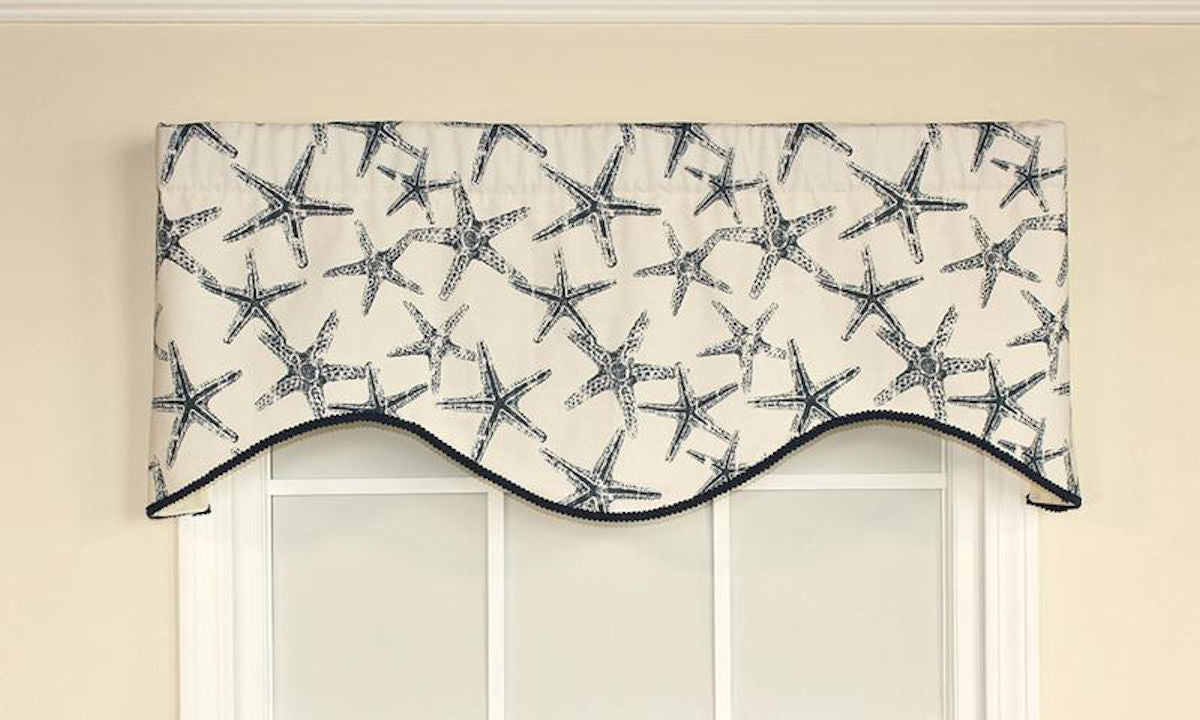 Beach Star Lined Cornice Valance