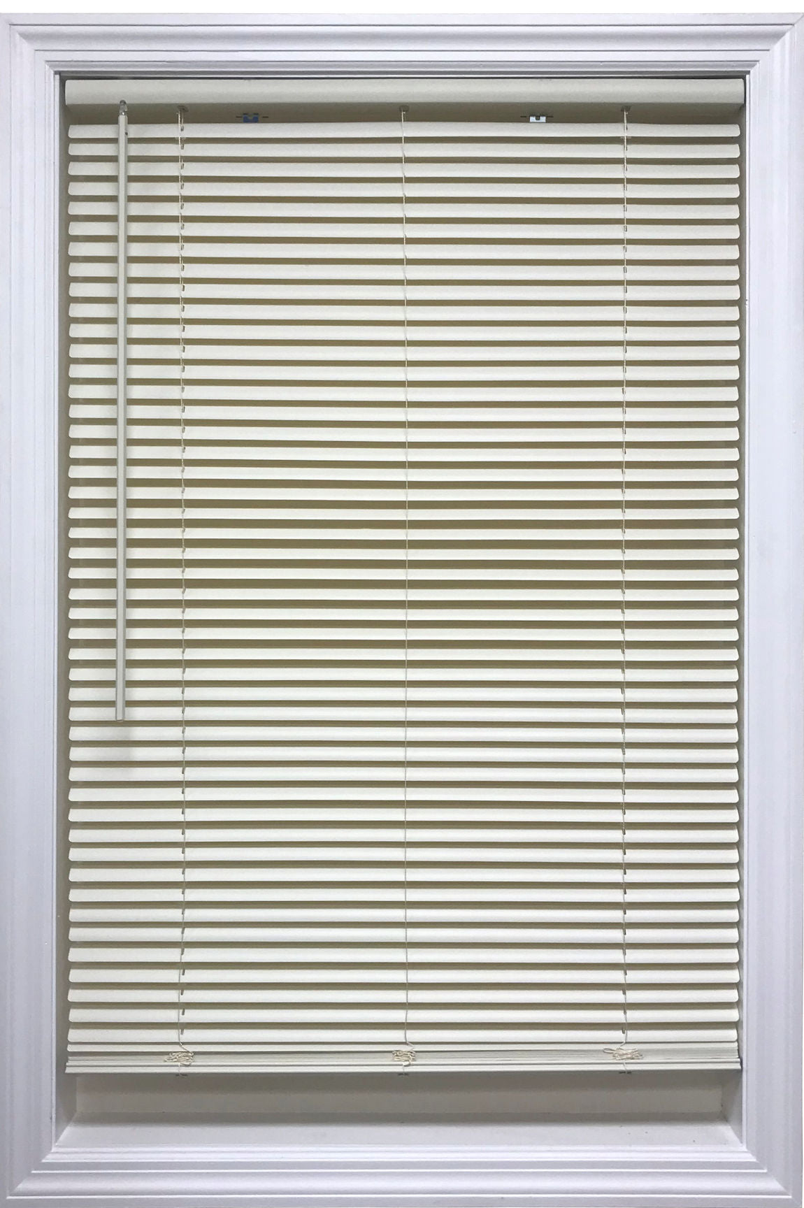 Cordless 1" Vinyl Mini Blinds Alabaster