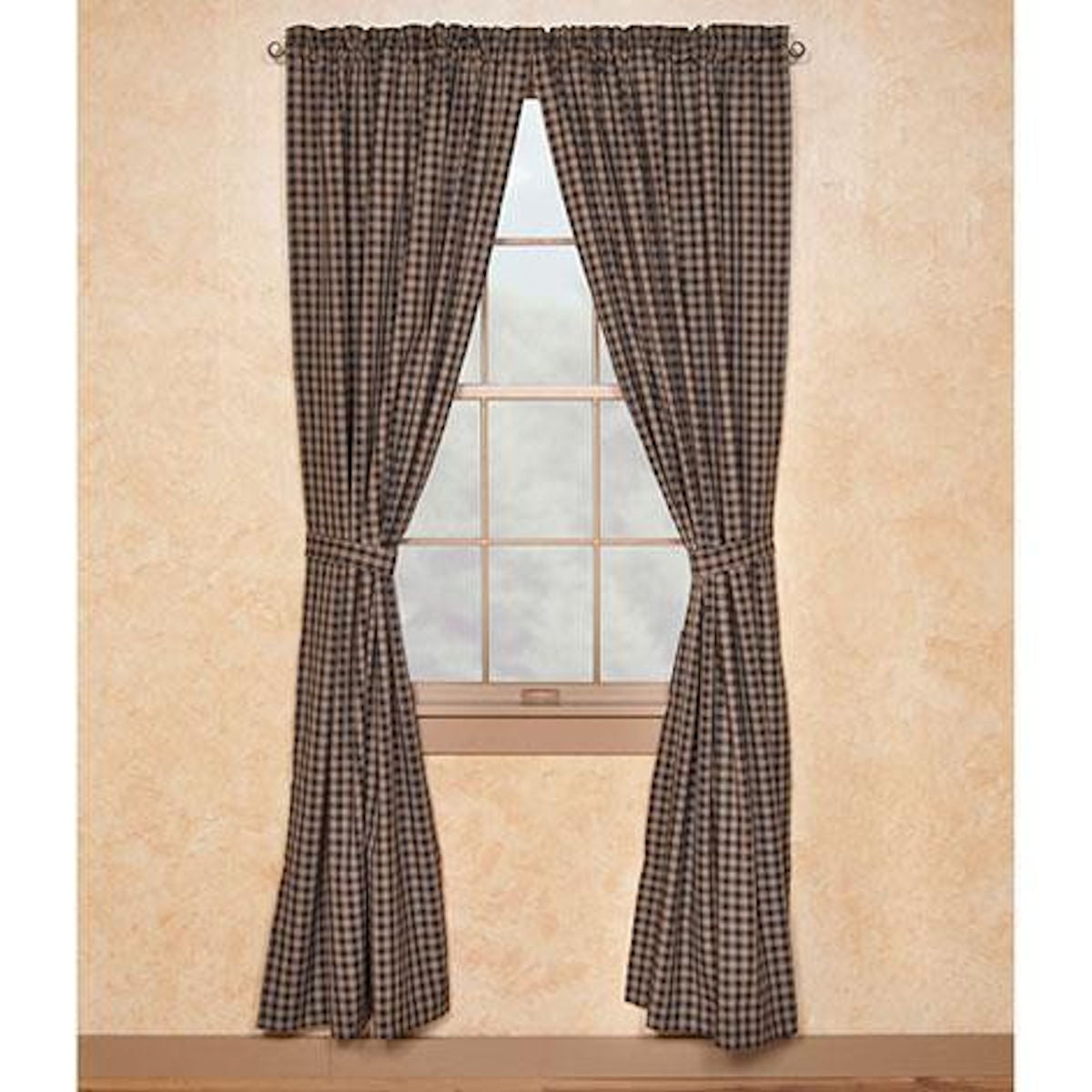 Sturbridge Black Lined Tailored Pairs with Tiebacks
